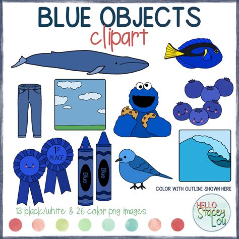 Blue Objects Clipart Etsy