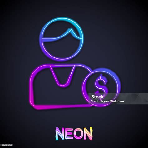 검은 색 배경에 고립 된 빛나는 네온 라인 구매자 아이콘 벡터 개념에 대한 스톡 벡터 아트 및 기타 이미지 개념 고객 고급 Istock