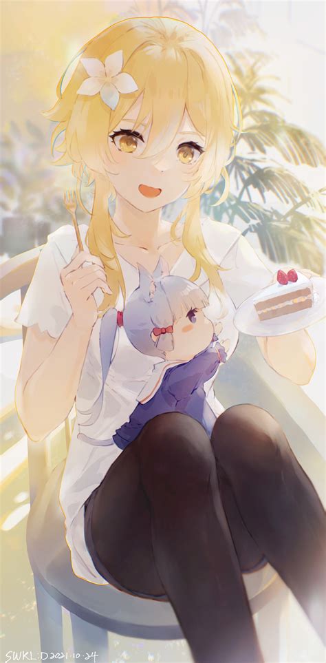 Lumine And Kamisato Ayaka Genshin Impact Drawn By Swkl D Danbooru