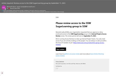 help me customize azure access review emails ssw better software suggestions