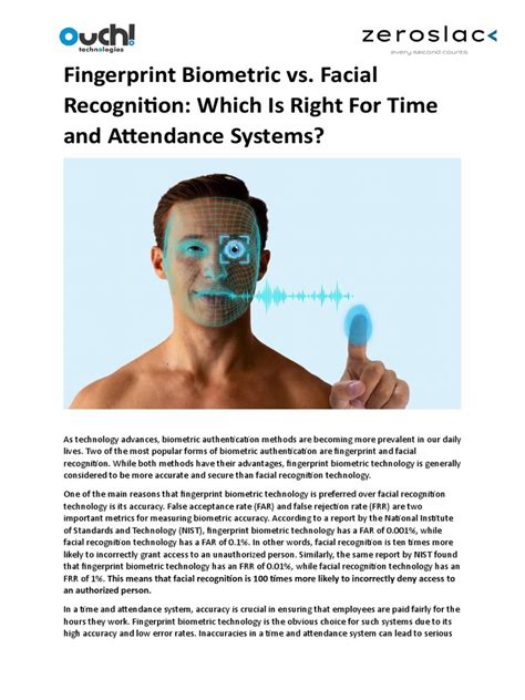 Fingerprint Biometric Vs Facial Recognition Pdf Biometrics Accuracy And Precision