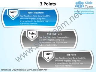 3 Points Powerpoint Slides Presentation Diagrams Templates Pdf