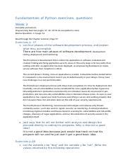 Questions Exercises Projects Wk Docx Fundamentals Of Python Exercises Questions Week