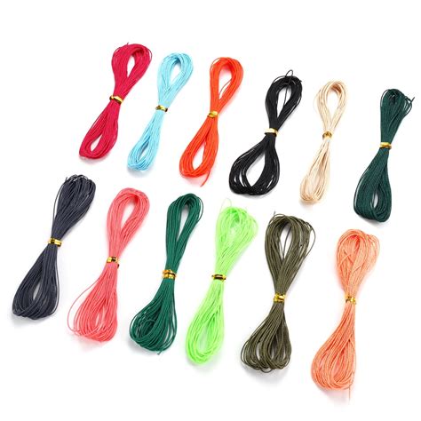 Stkunkka 10m Lot 38 Colors Waxed Thread Wax Cotton Cord String Strap
