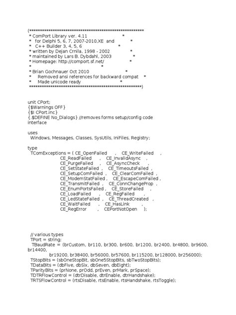 Comport Library Ver Pdf Computer Data Computer Programming