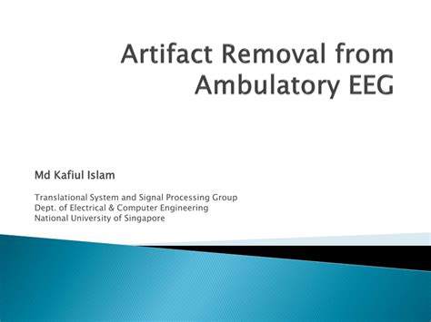 Pdf Artifact Removal From Ambulatory Eeg