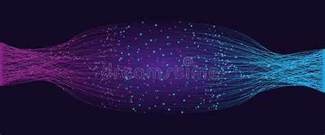 Big Data Visualization With Lines And Dots Abstract Color Lines With Dots Over Dark Background
