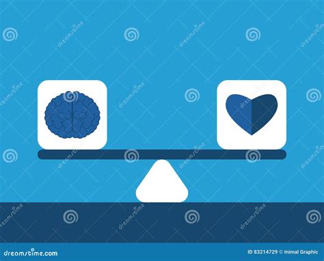 Scales Brain And Heart Stock Vector Illustration Of Flat 83214729