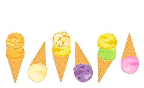 하얀 배경에 분리된 와플 콘에 다양한 맛의 아이스크림 스쿱 세트 0명에 대한 스톡 벡터 아트 및 기타 이미지 0명 개체 그룹 과일 Istock