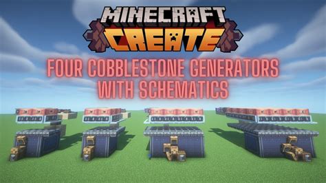 Minecraft Create Four Cobblestone Generators Schematics 1 20 1 Youtube