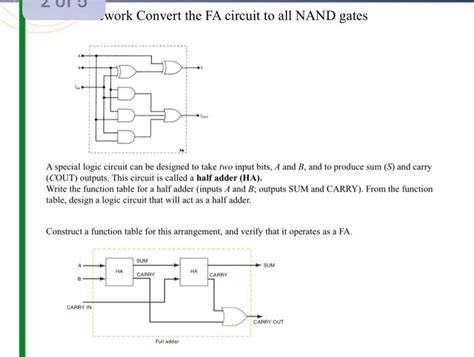 Solved Work Convert The Fa Circuit To All Nand Gates A