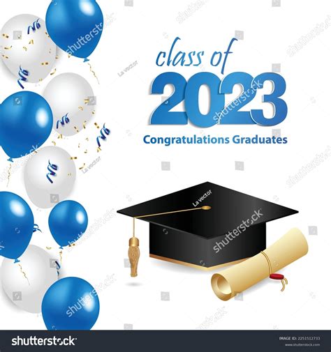 Congratulations Graduation Class 2023 Graduation Cap Stock Vector Royalty Free 2251512733