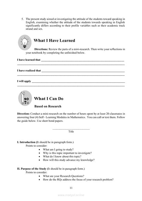 Mathematics Quarter 4 Module 5 Statistical Mini Research Grade 10 Modules