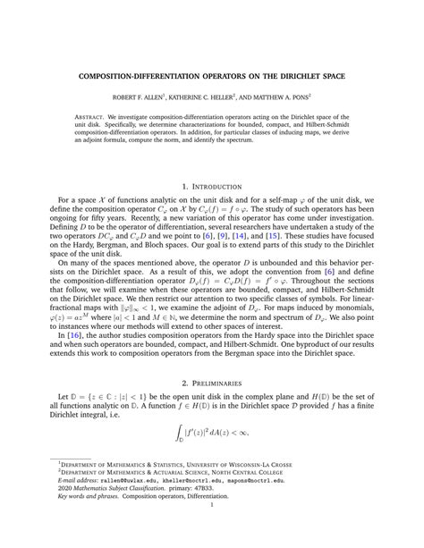 Pdf Composition Differentiation Operators On The Dirichlet Space