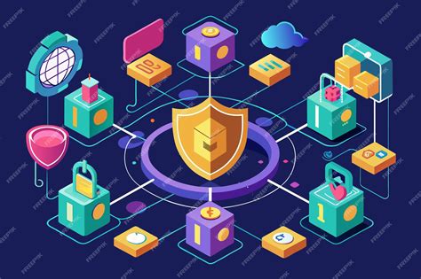 Premium Vector Blockchain Technology Securing Transactions In A