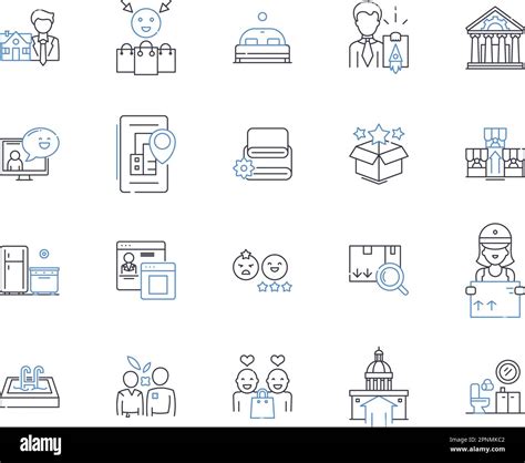 Hub Line Icons Collection Connectivity Collaboration Efficiency