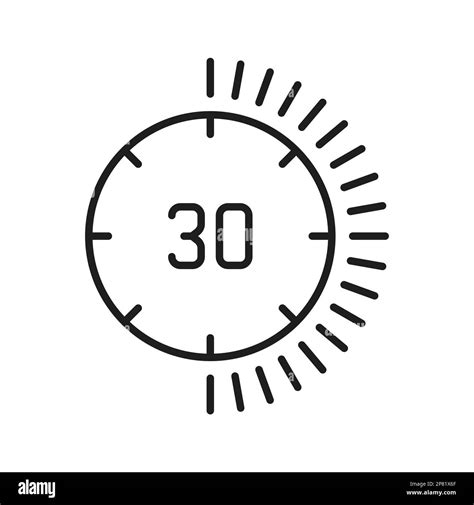 Speed Tracker On 30 Minutes Deadline Outline Icon Vector Half Hour Or Minute Sport Stopwatch