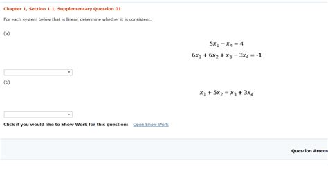 solved for each system below that is linear determine