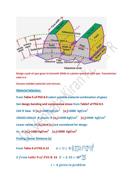Spur Gear Design Psg Pdf Pdf