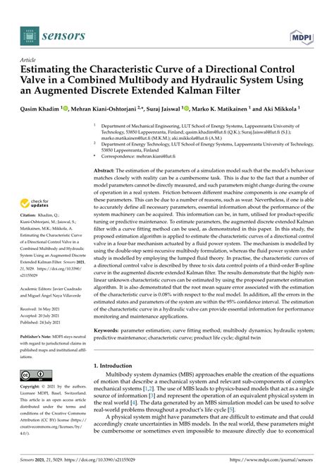 Pdf Estimating The Characteristic Curve Of A Directional Control