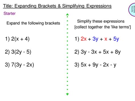 Expanding Brackets And Simplifying Expressions By Paulcollins