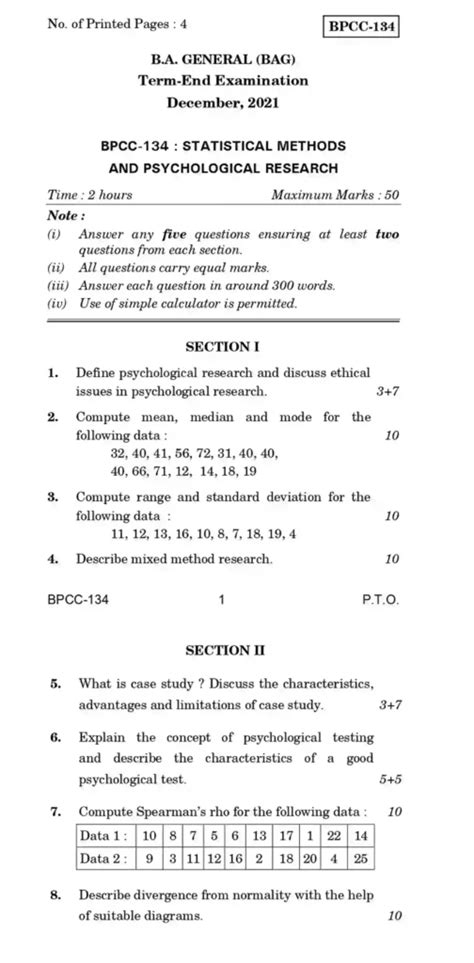 IGNOU BPCC Previous Year Question Paper Download Guruignou