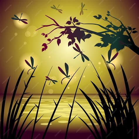 Premium Vector Magical And Abstract Image Of Flying Dragonfly And