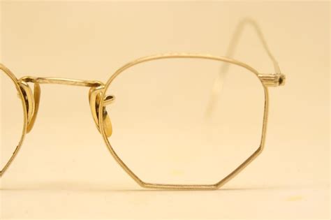 Antique Octagonal Eyeglasses Shuron Frames 42x38 1940 Gem