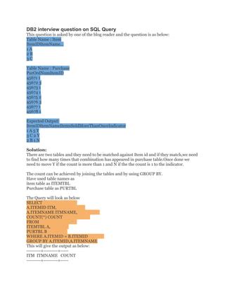 Db2 Interview Question On Sql Query Explains GROUP BY And CASE
