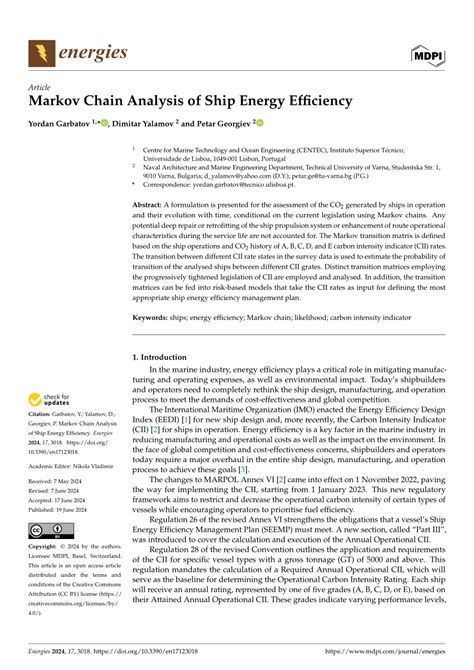 Pdf Markov Chain Analysis Of Ship Energy Efficiency