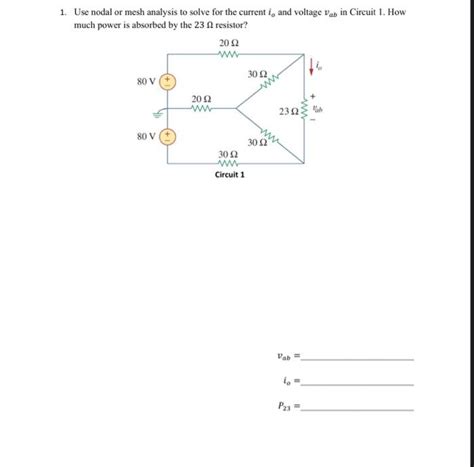 Solved Use Nodal Or Mesh Analysis To Solve For The Chegg