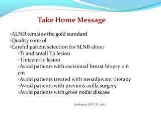 Sentinel Lymph Node Concept In Early Breast Cancer By Prof R Wasike PPT
