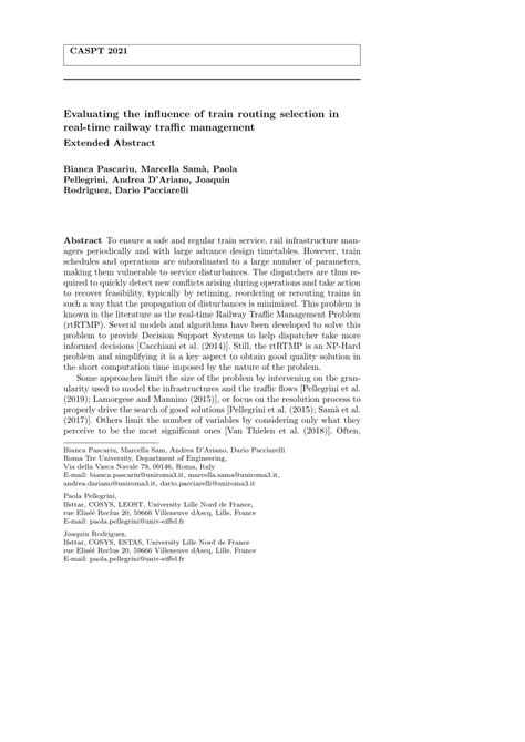 Pdf Evaluating The Influence Of Train Routing Selection In Real Time Railway Traffic