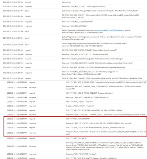 Error On A Specific Sftp Server When Using Put Method To Upload File Error Message No Such