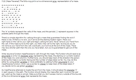 solved 7 22 maze traversal the following grid is a