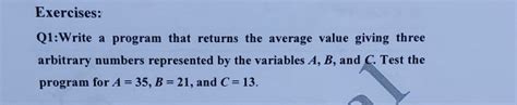 Solved Exercises Q1write A Program That Returns The