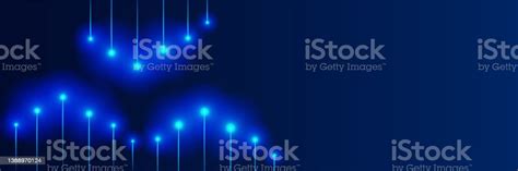 추상 네온 스타일 블루 와이드 배너 디자인 배경 0명에 대한 스톡 벡터 아트 및 기타 이미지 0명 3차원 형태 개념 Istock