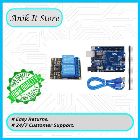 Arduino Uno With 2ch 5v Relay Module Bd