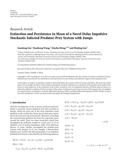 Pdf Extinction And Persistence In Mean Of A Novel Delay Impulsive