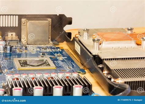 Video Card In An Exploded View A Close Up Stock Image Image Of Disassembled Network 77409975