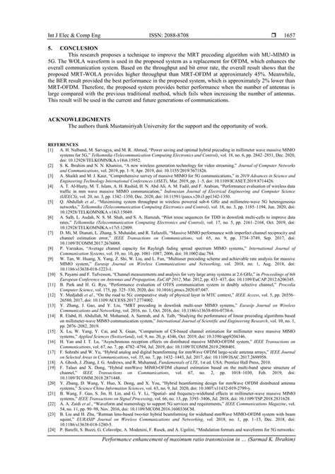 Performance Enhancement Of Maximum Ratio Transmission In 5g System With Multi User Multiple