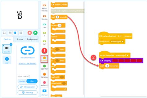 enable a device to interact with a sprite on mblock 5 makeblock help
