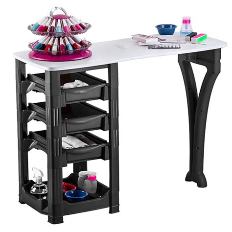 Muse Manicure Table White And Black Hair And Beauty Warehouse
