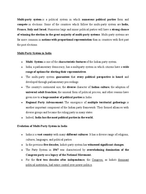 Multi Party System Pdf