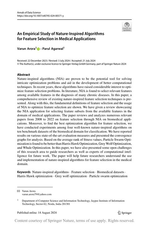 An Empirical Study Of Nature Inspired Algorithms For Feature Selection In Medical Applications