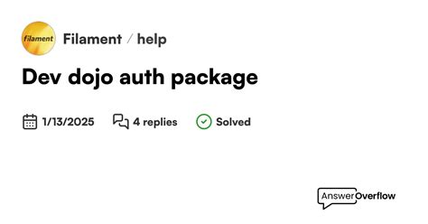 Dev Dojo Auth Package Filament