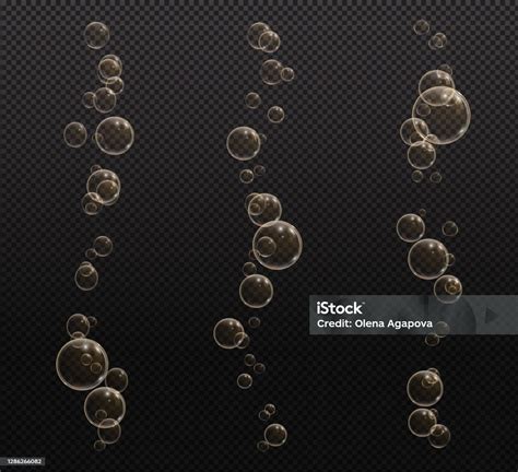 골드 탄산 거품 샴페인을 반짝입니다 탄산 팝과 발포성 음료 추상적인 신선한 소다와 기포 산소 샴페인 크리스탈 검정 투명 배경의 벡터 일러스트레이션 금 금속에 대한 스톡 벡터