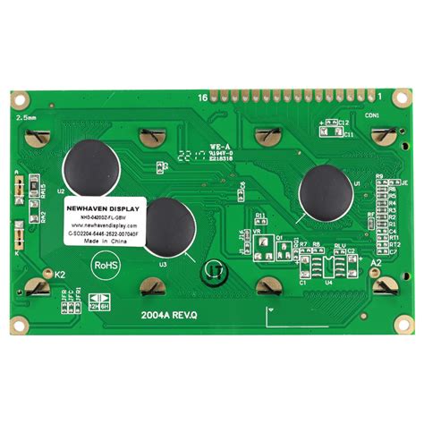 20x4 Character Lcd Stn Gray Display With Yellow Green Backlight