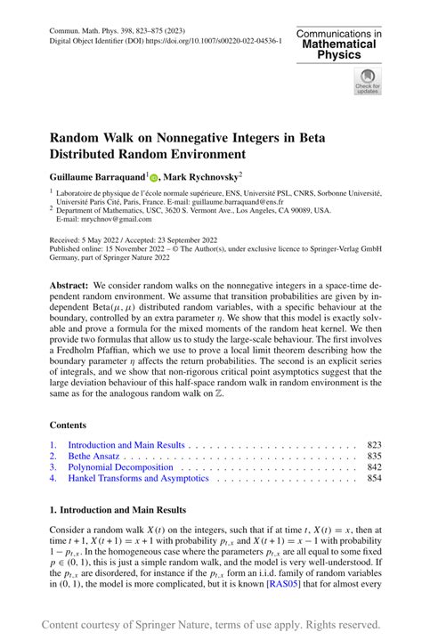 Random Walk On Nonnegative Integers In Beta Distributed Random Environment