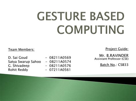 Ppt Gesture Based Computing Powerpoint Presentation Free Download Id2147152